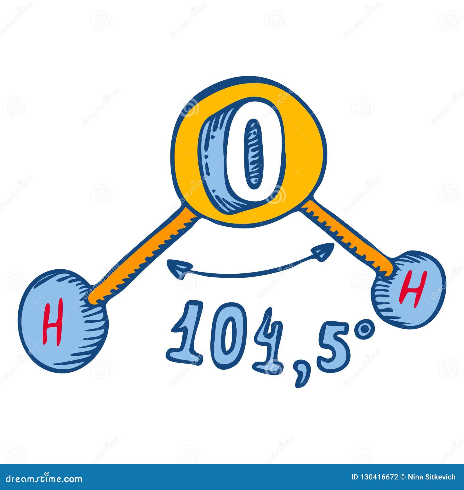 Water Molecule Angle Icon, Hand Drawn Style Stock Vector - Illustration ...