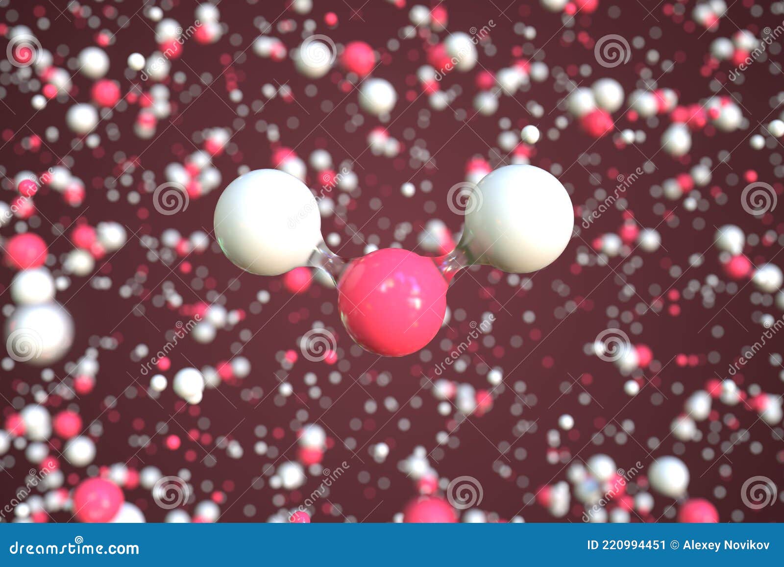 Water Molecule. Conceptual Molecular Model. Chemical 3d Rendering Stock ...