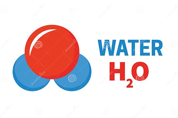 Water Molecule H2O Atomic Chemical Structure Illustration Stock Vector ...