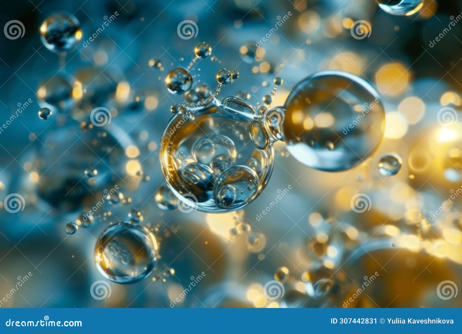 Water Molecule Hydrogen Oxygen Atoms Molecules Magnification Microscope ...