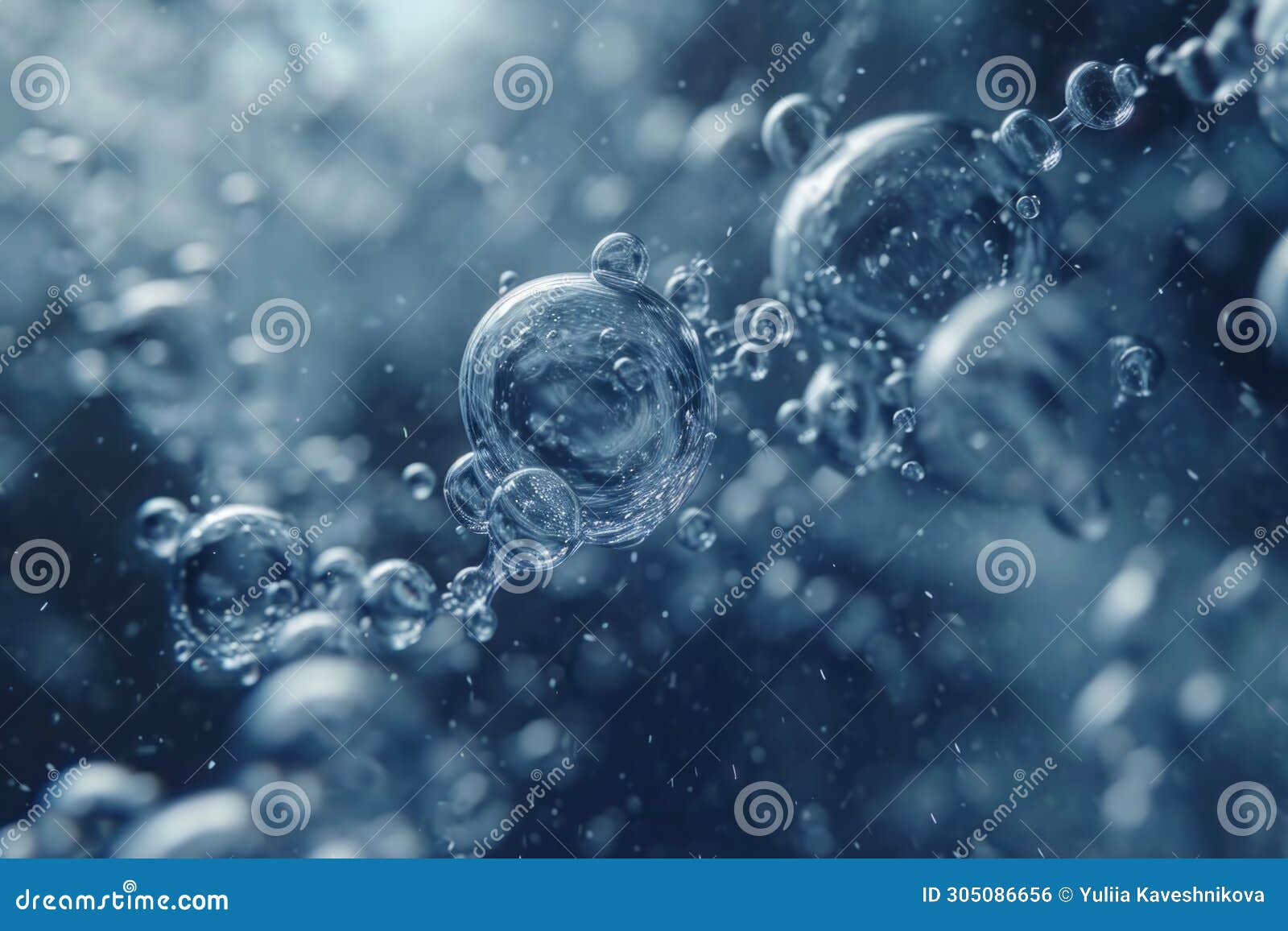 Water Molecule Hydrogen Oxygen Atoms Molecules Magnification Microscope ...