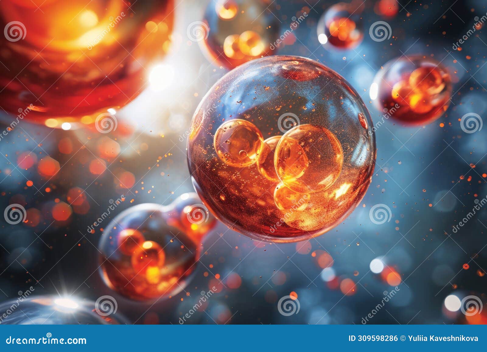 Water Molecule Hydrogen Oxygen Atoms Molecules Magnification Microscope ...