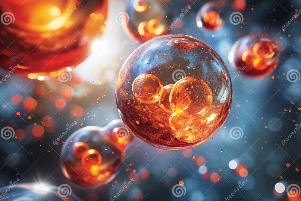 Water Molecule Hydrogen Oxygen Atoms Molecules Magnification Microscope ...