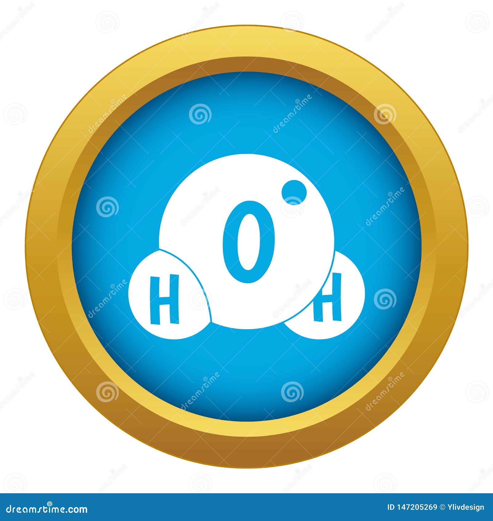 Water Molecule Icon Blue Vector Isolated Stock Vector - Illustration of ...