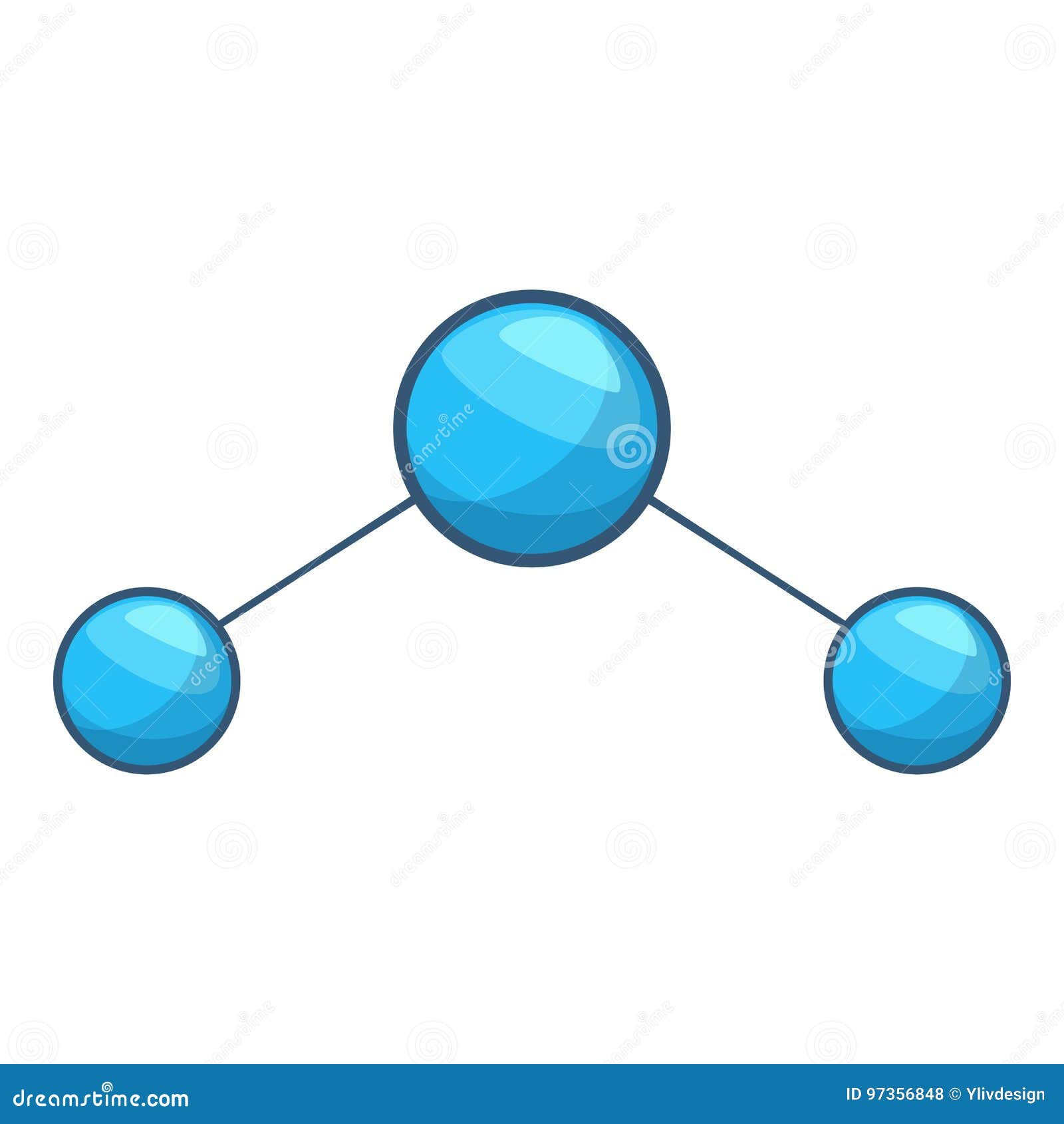 Water Molecule Icon, Cartoon Style Stock Vector - Illustration of ...