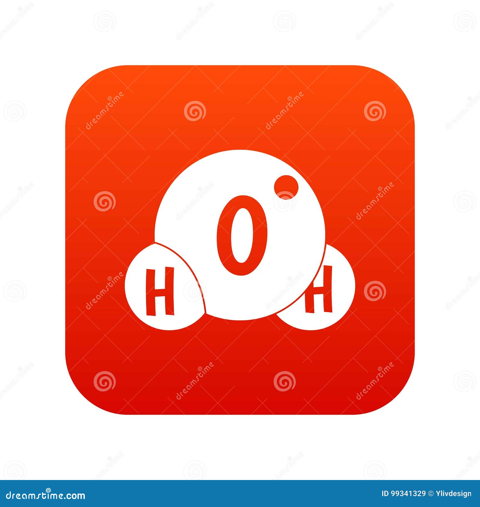 Water Molecule Icon Digital Red Stock Vector - Illustration of bright ...
