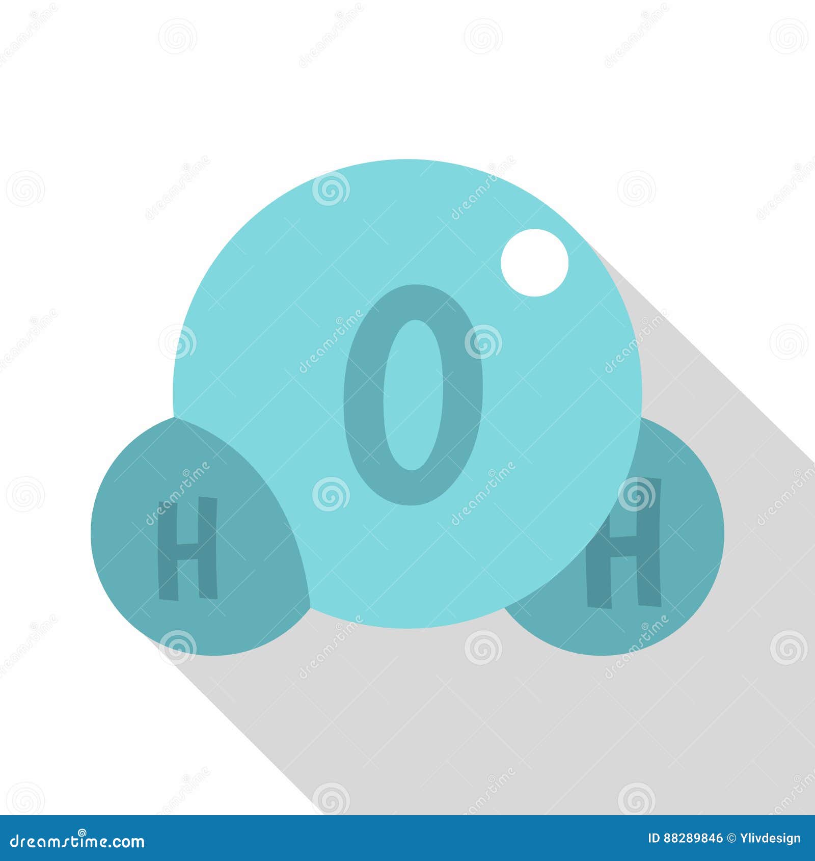 Water Molecule Icon, Flat Style Stock Vector - Illustration of rain ...