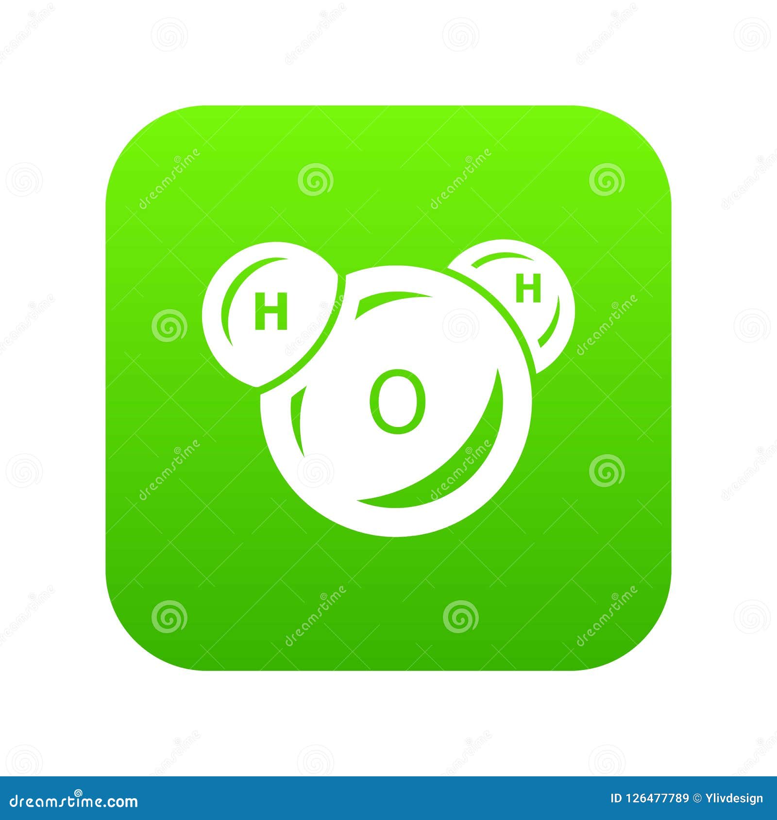 Water Molecule Icon Green Vector Stock Vector - Illustration of ...