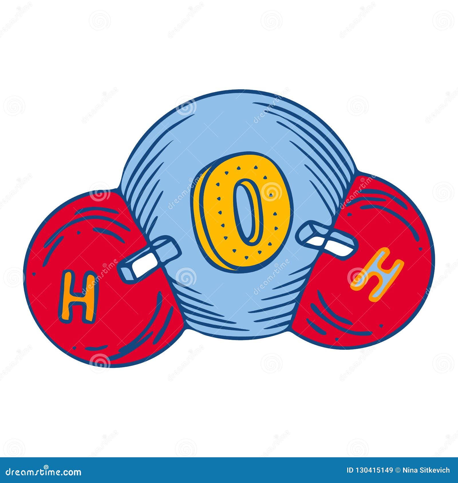 Water Molecule Icon, Hand Drawn Style Stock Vector - Illustration of ...