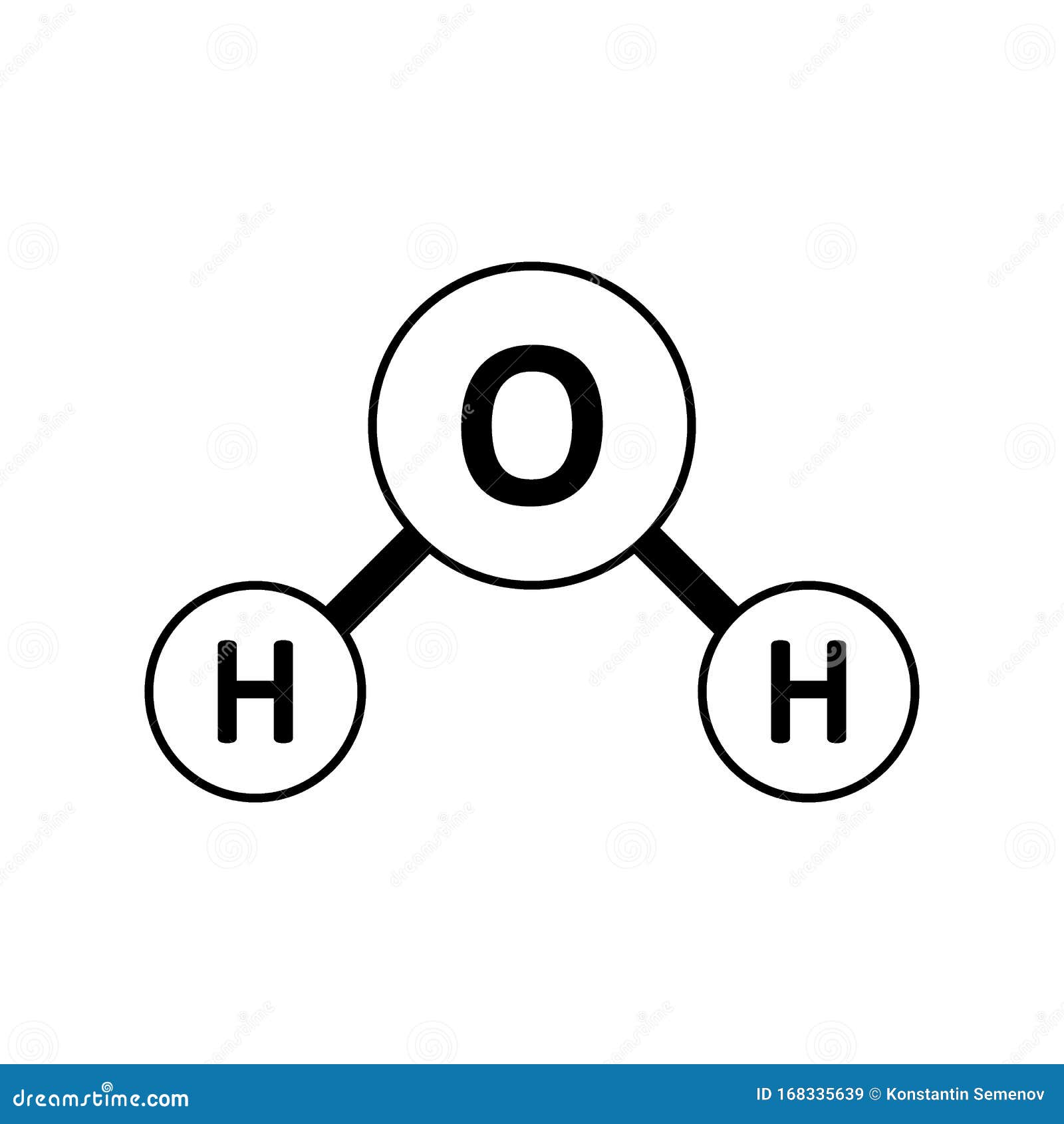 Water molecule icon stock illustration. Illustration of symbol - 168335639