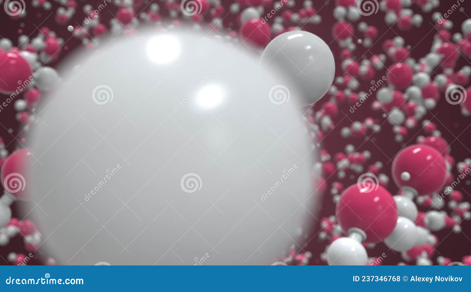 Water Molecule Made with Balls, Scientific Molecular Model. Looping 3D ...