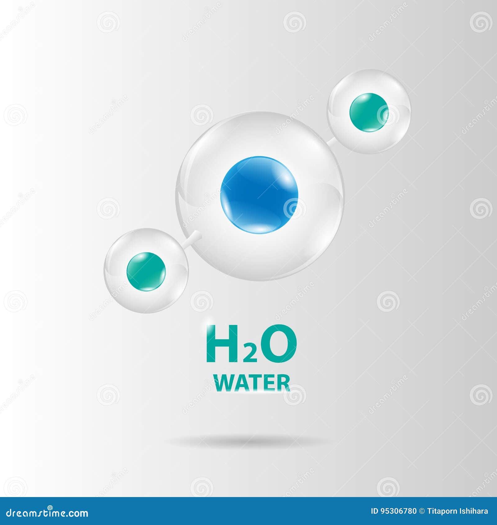 Water Molecule Model Vector Stock Vector - Illustration of model ...