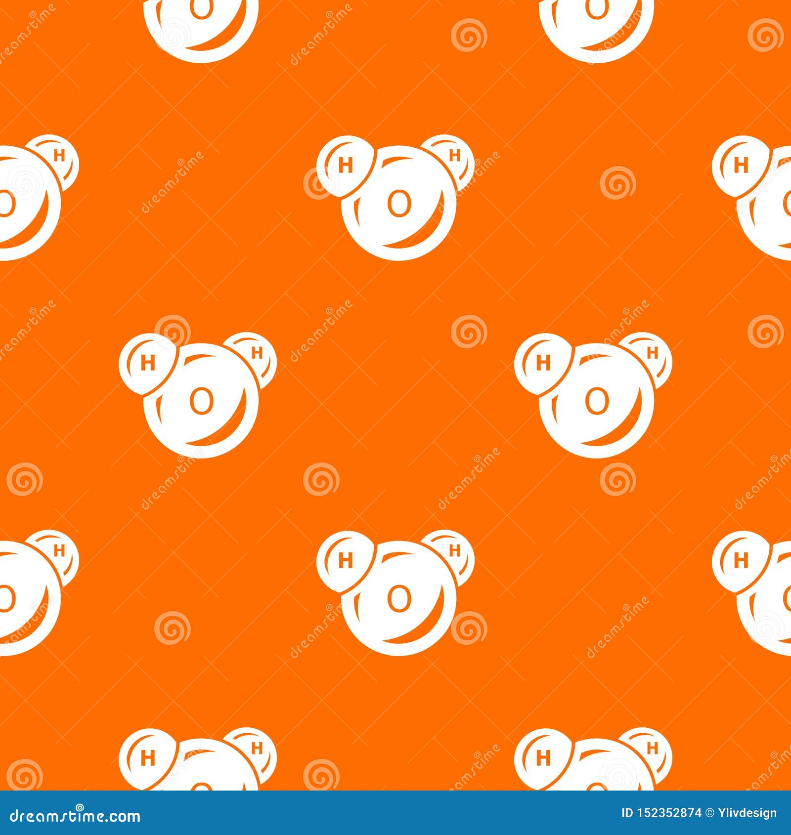 Water Molecule Pattern Vector Orange Stock Vector - Illustration of ...