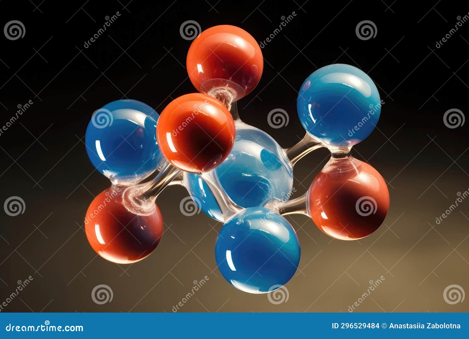 Water Molecule Red and Blue, Close-Up. Generative AI Stock Illustration ...