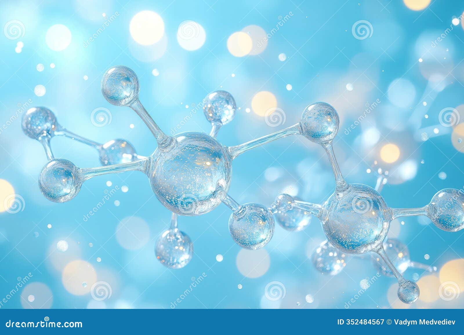 Water Molecule Structure Visualized in 3d. Transparent Molecular ...
