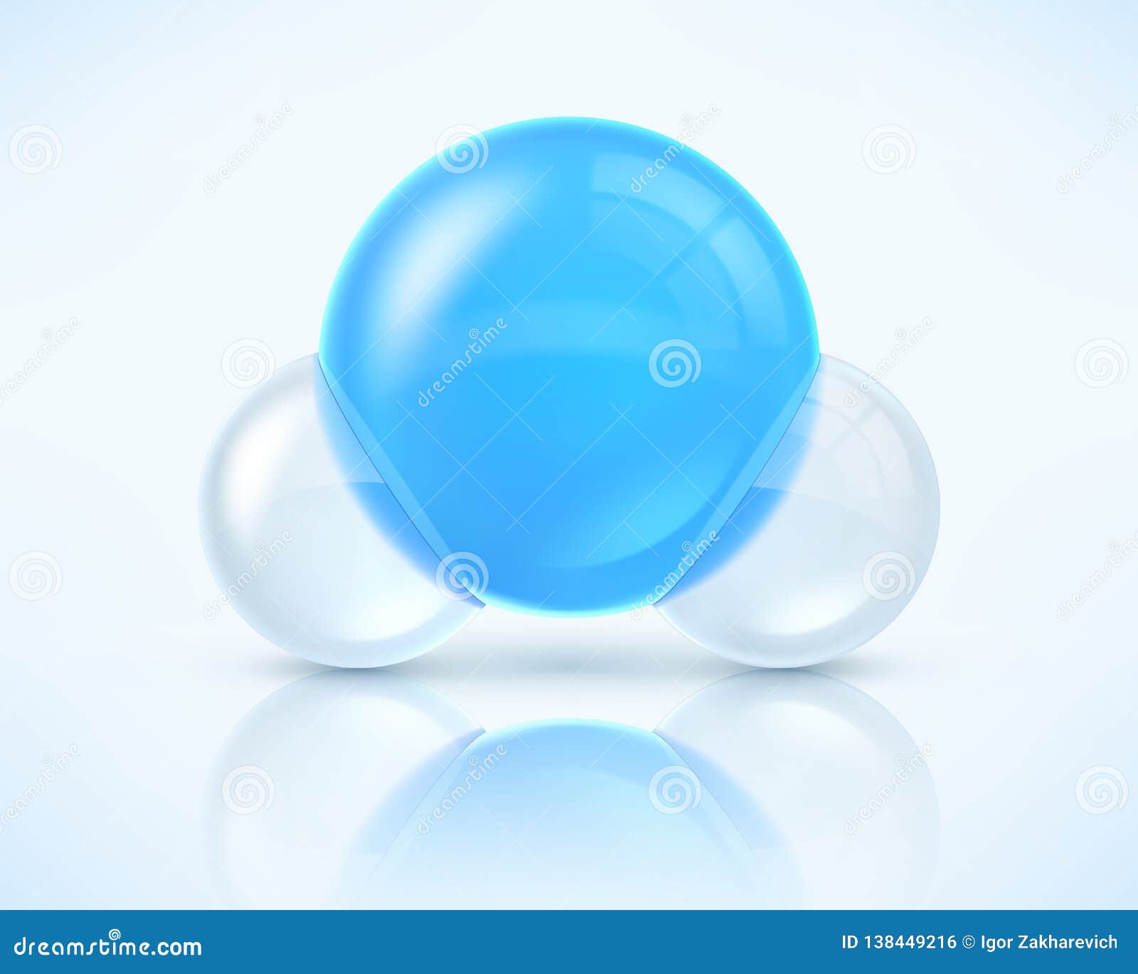 Water Molecule Vector Illustration Stock Photo - Image of education ...