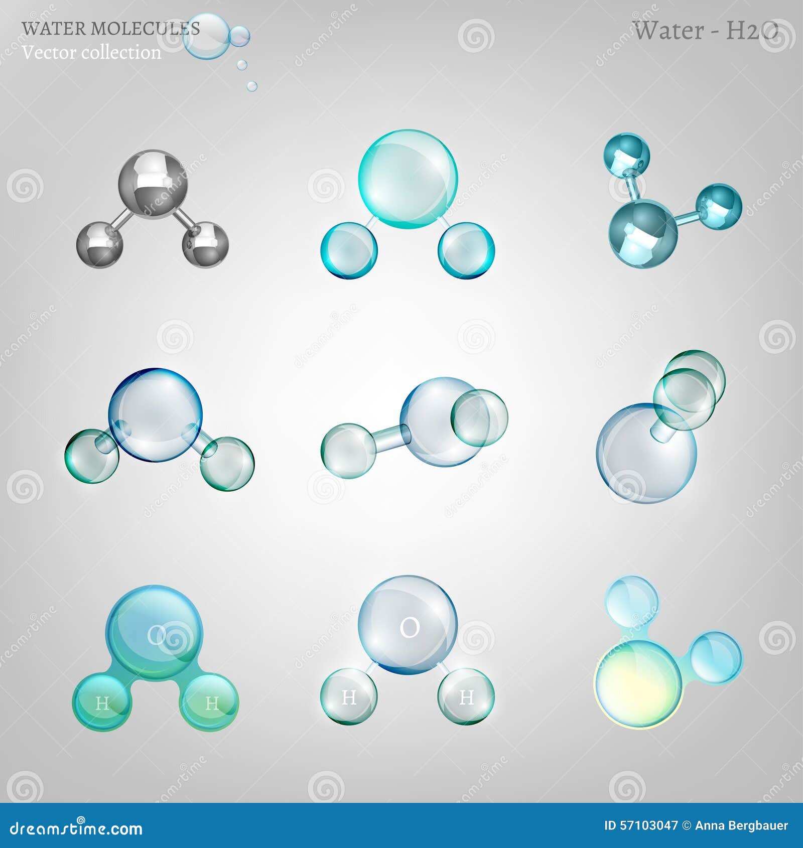 Water molecules set stock vector. Illustration of logo - 57103047