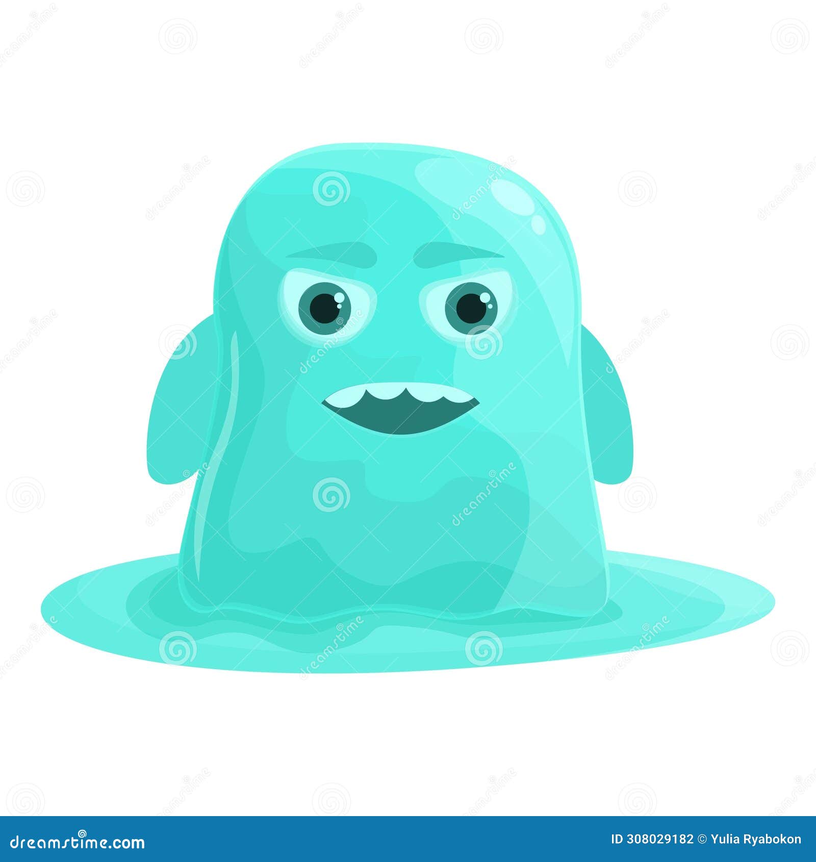 Water Monster Icon Cartoon Vector. Cute Alien Character Stock Vector ...