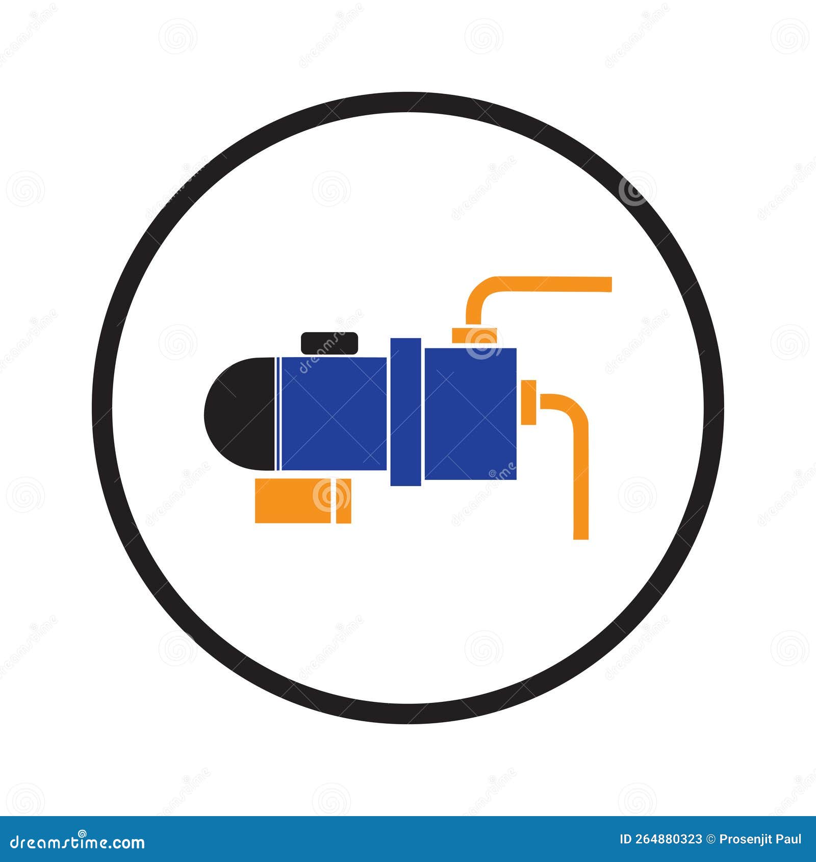 Water motor pump icon stock vector. Illustration of outline - 264880323