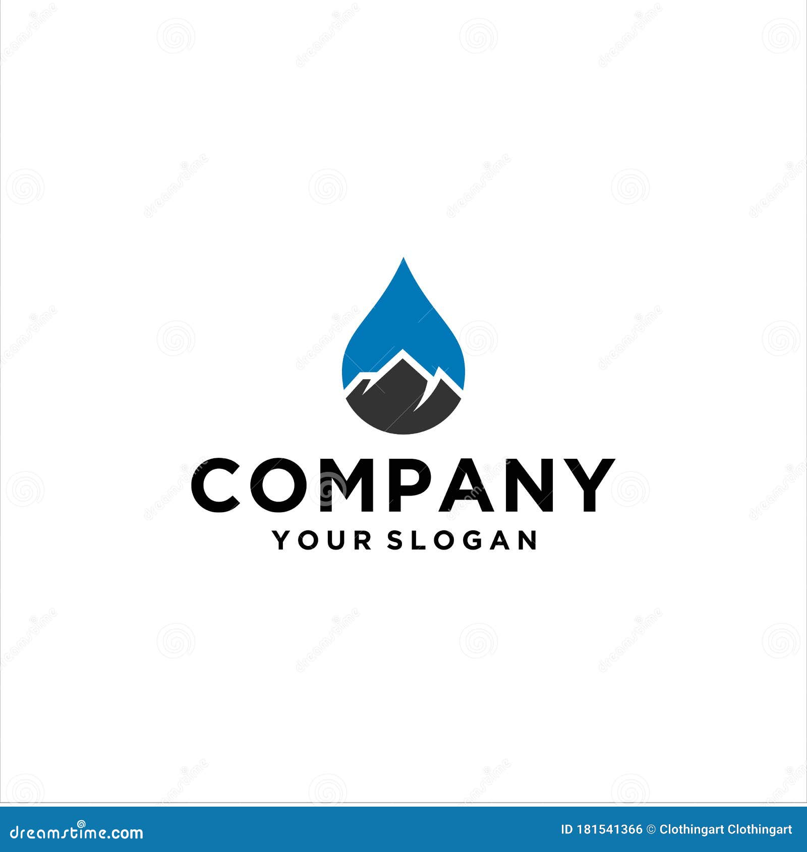 Water Mountain Vector Logo Design Modern Abstract Stock Vector ...