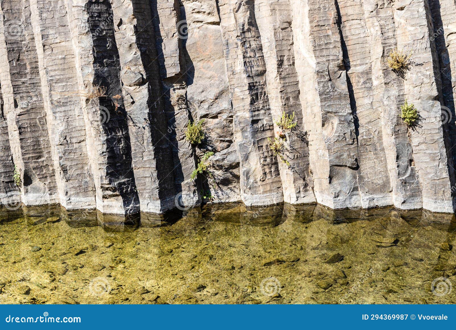 Water and Natural Basalt Walls of Garni Gorge Stock Image - Image of ...