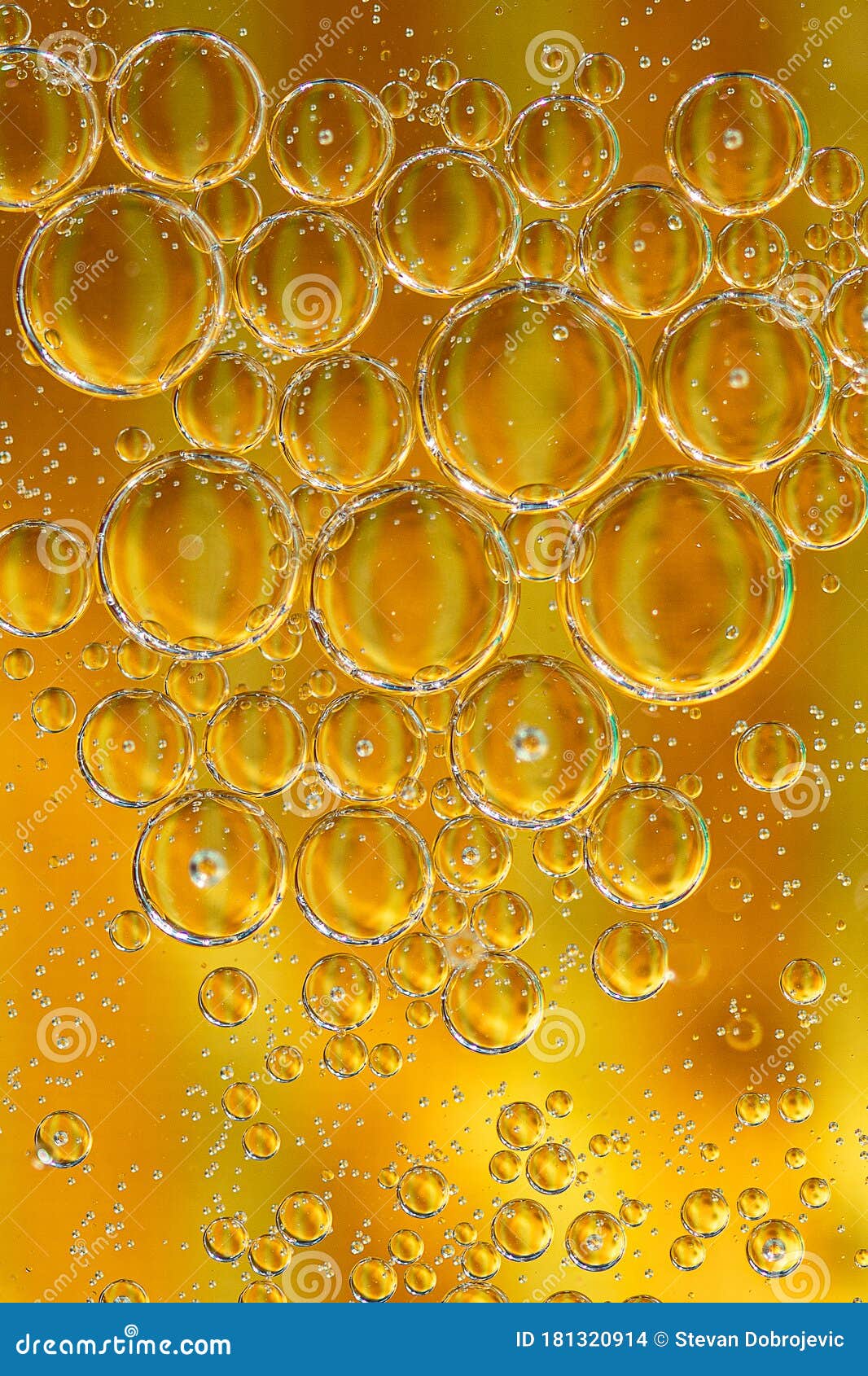 Water oil bubbles stock photo. Image of yellow, oiled - 181320914
