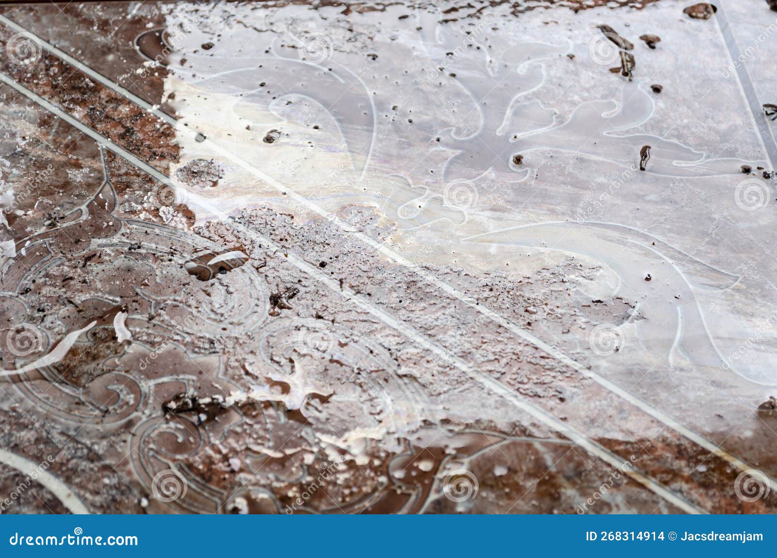 Water and Oily Surface stock photo. Image of slippry - 268314914