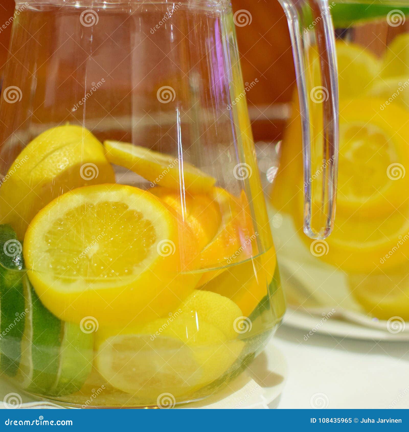 Water with Orange and Lemon in Glass Jug Stock Image - Image of juicy ...