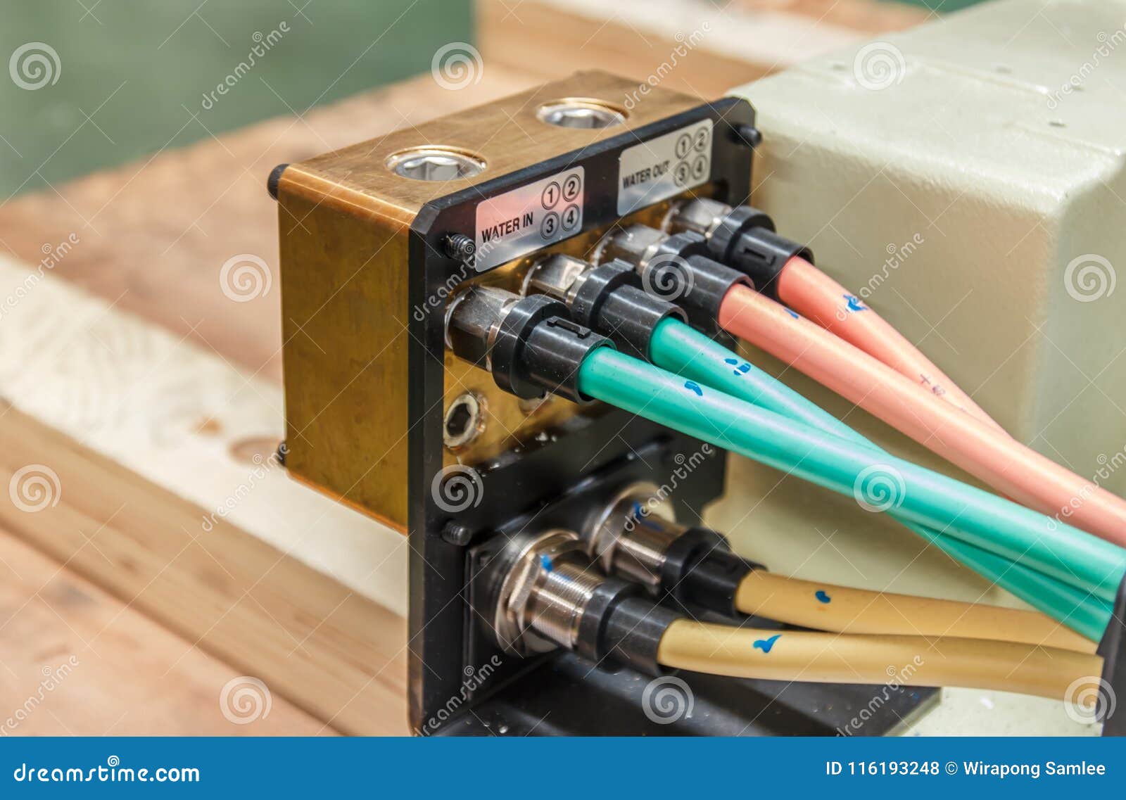 Water in and Out, Connected To Junction Box. Stock Photo - Image of ...