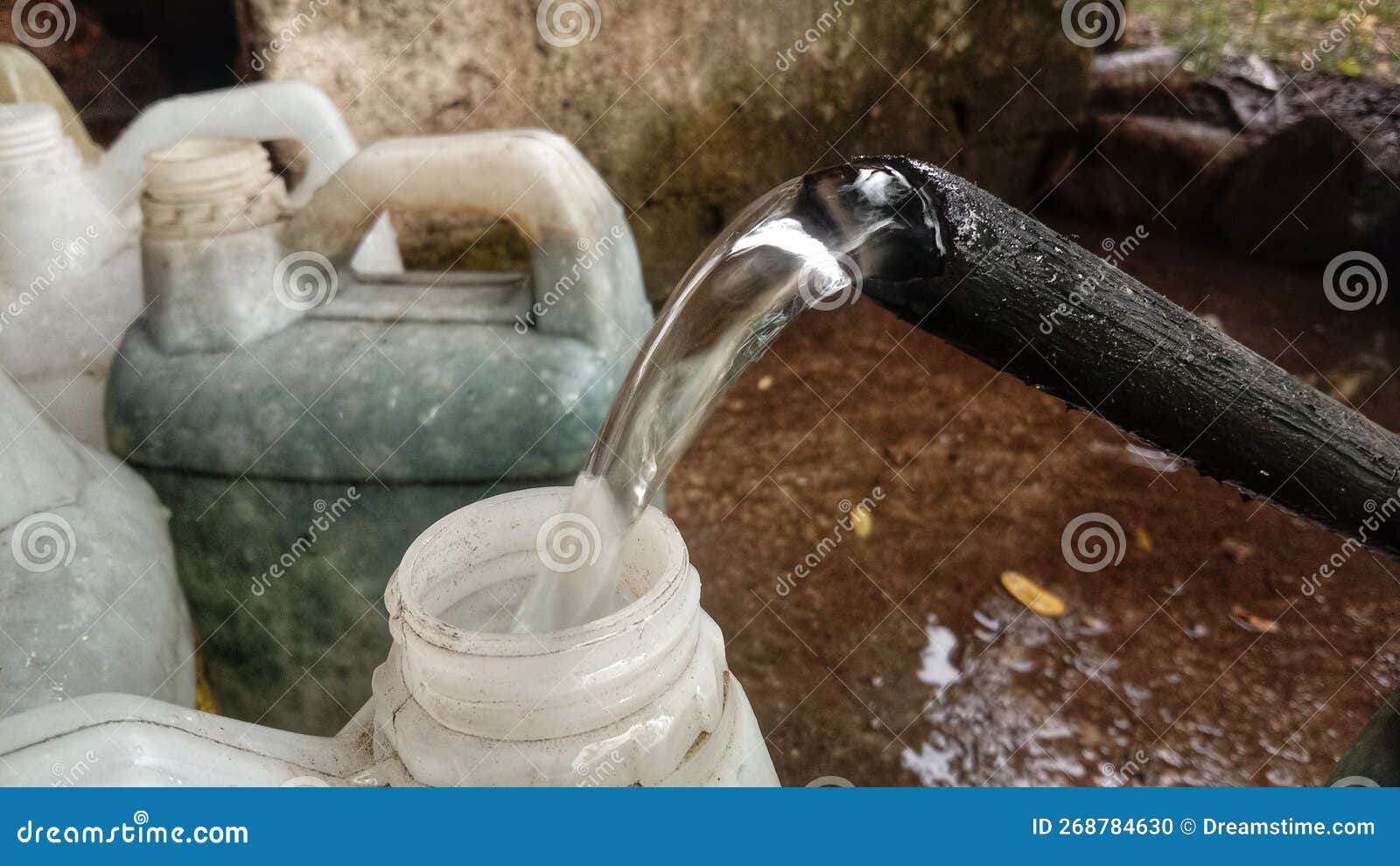 Water Out from Pipe To Jerrycan Stock Photo - Image of produce ...