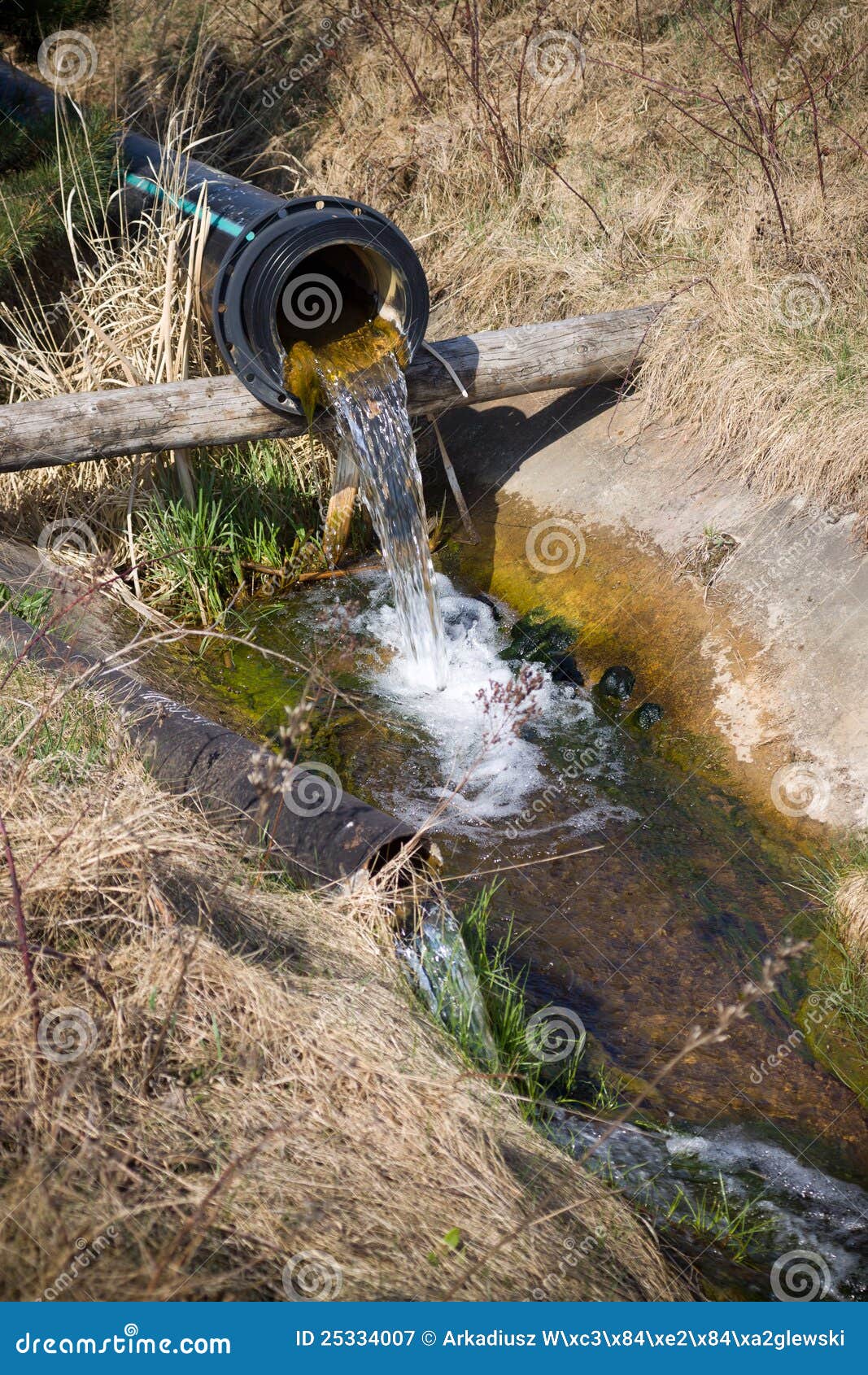 Water outflow stock image. Image of ditch, outflow, drainage - 25334007