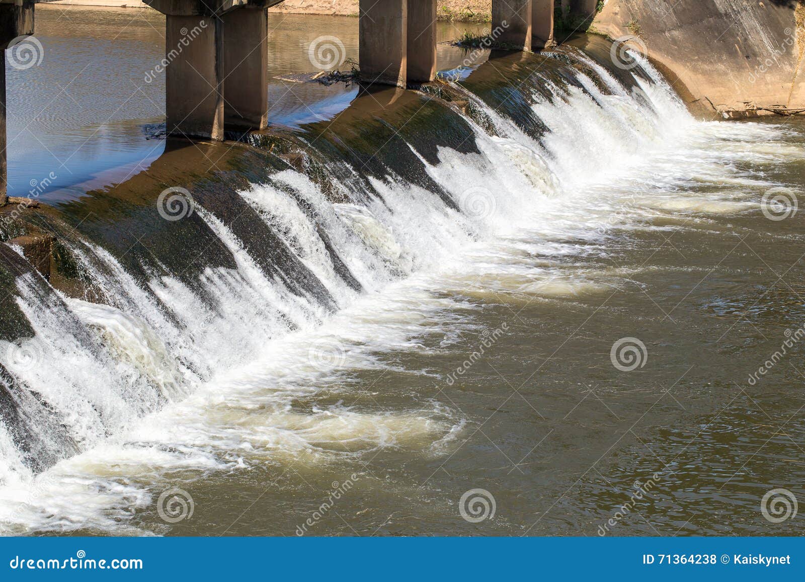 Water Over Concrete Dam for Agriculture Stock Photo - Image of canals ...