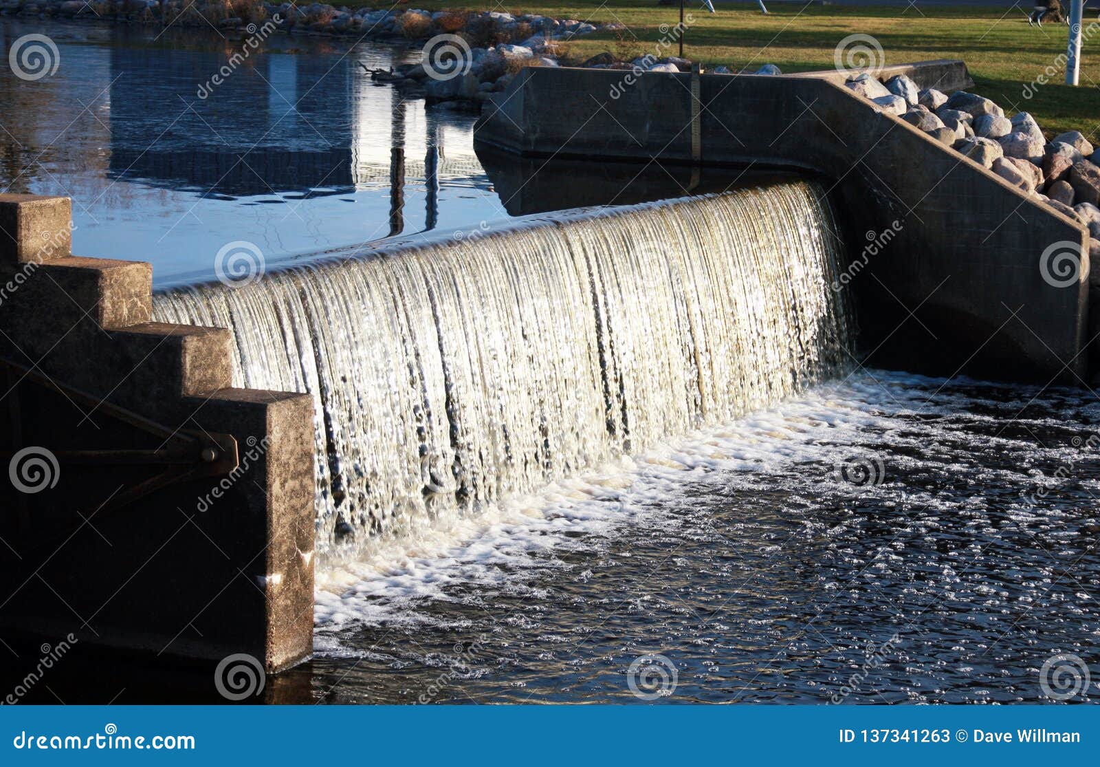 Water over a Dam stock image. Image of resevoir, waterfall - 137341263