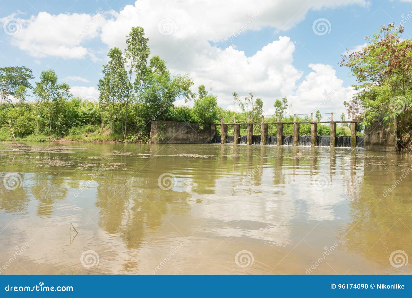 A Water Overflow Concrete Weir Stock Photo - Image of supply, pool ...
