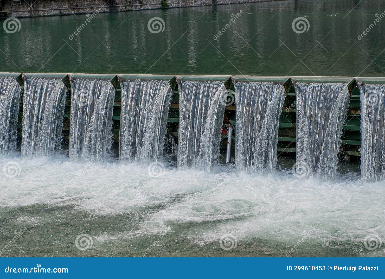 Water Overflowing from the Dam Stock Image - Image of river, colors ...
