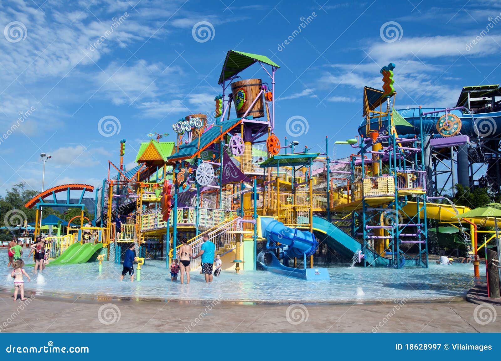 Families with Kids Playing at a Water Park. Editorial Photography ...
