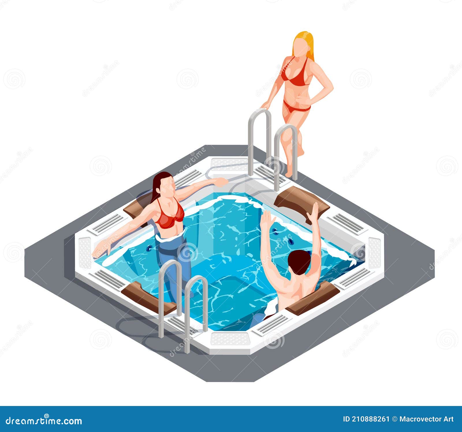 Water Park Isometric Set Stock Vector Illustration Of Care 210888261