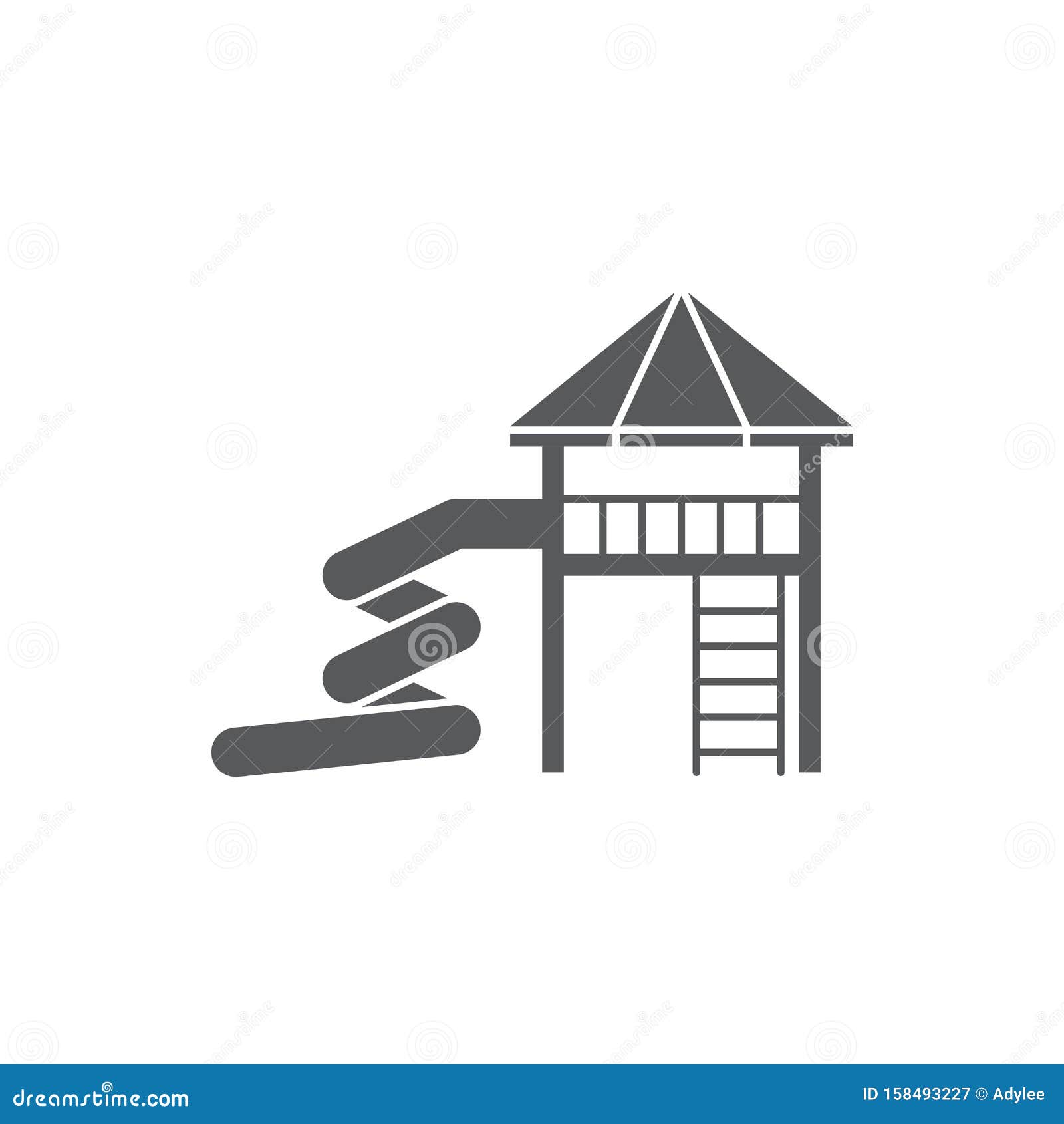 Water Park Slide Vector Icon Symbol Isolated on White Background Stock ...