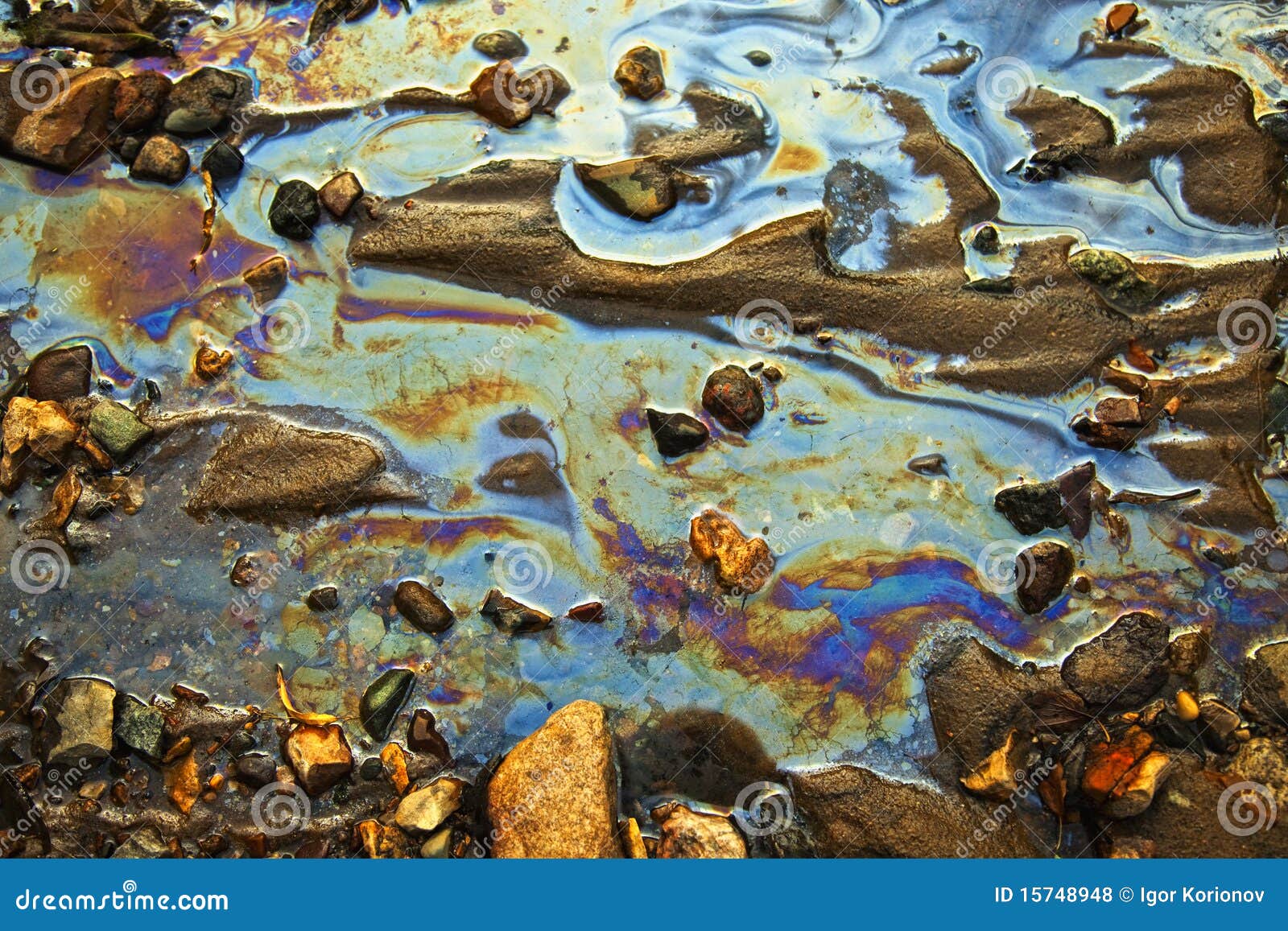 Water with Patches of Gasoline and Oil Stock Photo - Image of gasoline ...