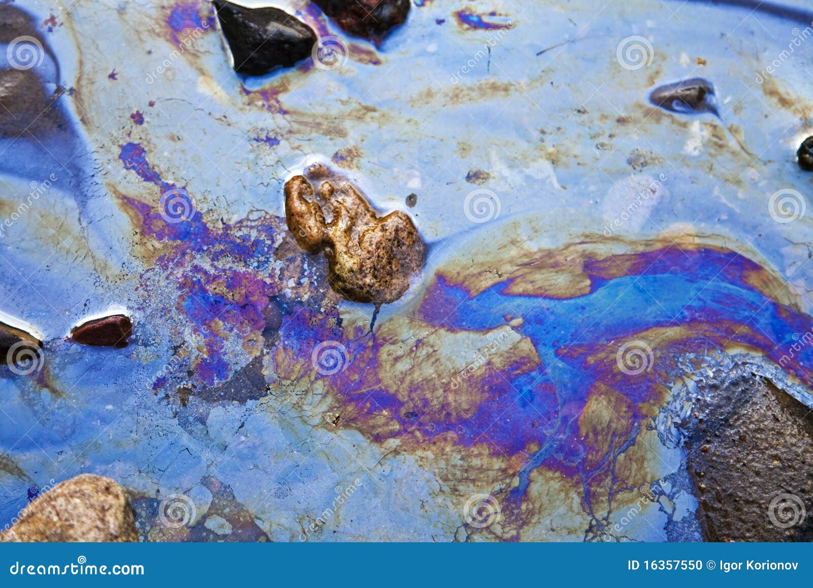 Water with Patches of Gasoline and Oil Stock Photo - Image of ...