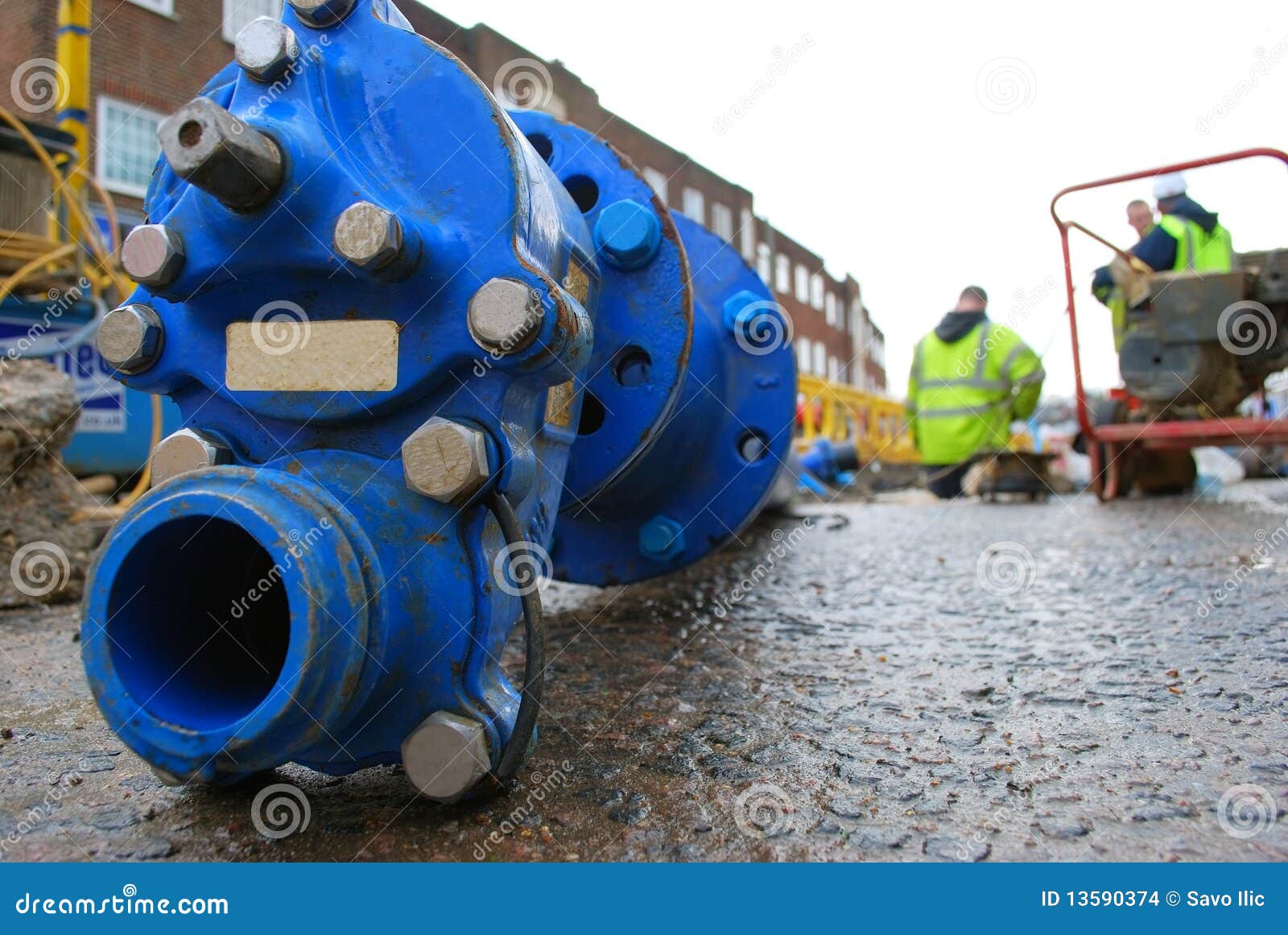 Water pipe stock photo. Image of construction, road, site - 13590374