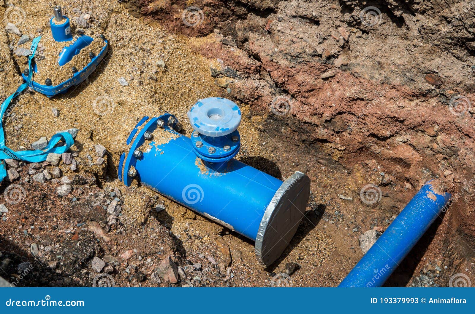Water Pipe Burst Civil Engineering Stock Image - Image of roadway, road ...