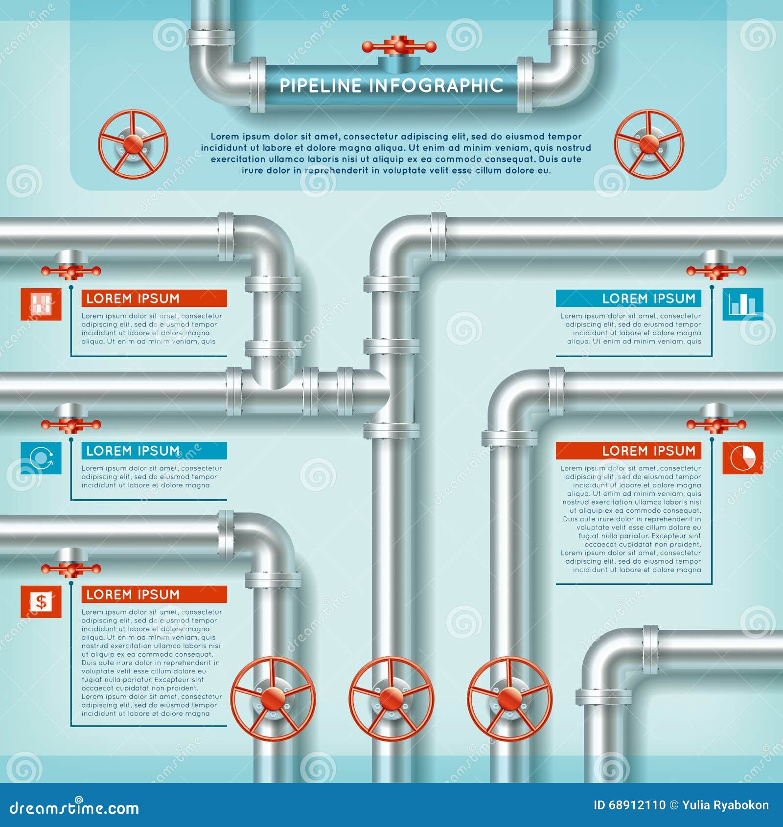 Pipe Timeline Infographics Template. Vector Illustration ...