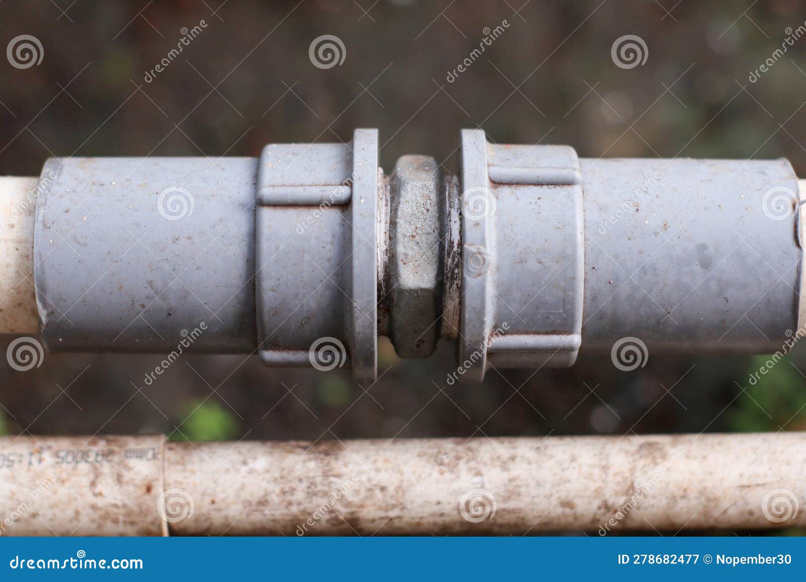 Water pipe connection stock image. Image of lighting - 278682477