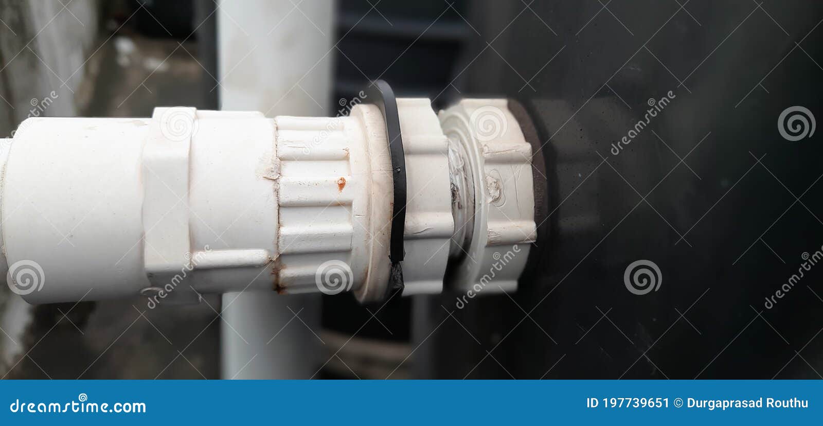 Water Pipe Connection with Water Tank or Joint Stock Image - Image of ...