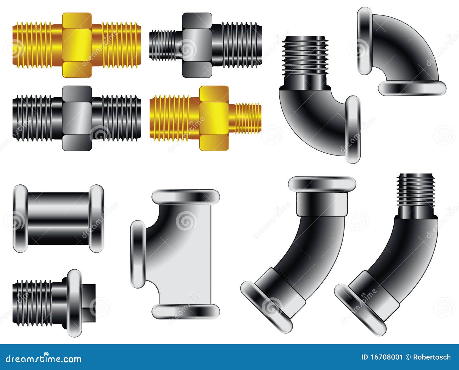 Water Pipe Connectors Cartoon Vector | CartoonDealer.com #16708001