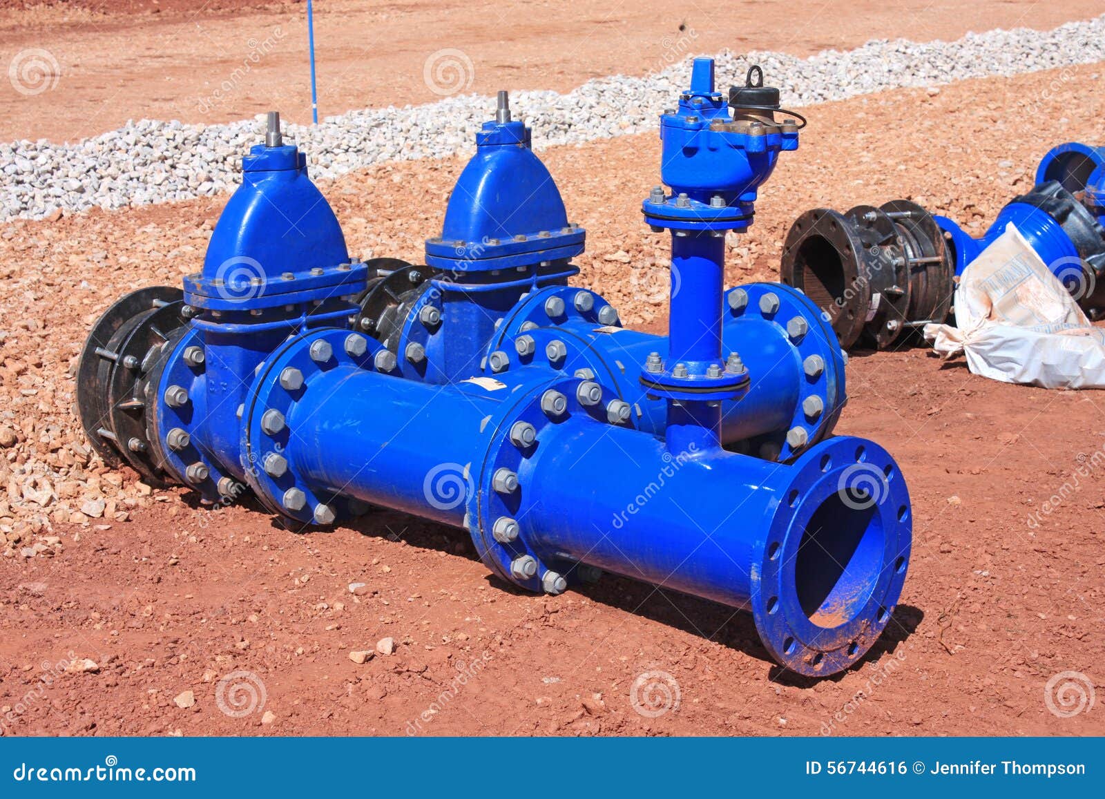 Water Pipe stock photo. Image of earth, blue, construction - 56744616
