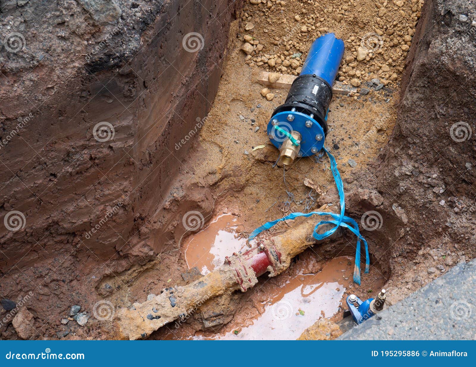 Water Pipe Construction Site in Civil Engineering Stock Photo - Image ...