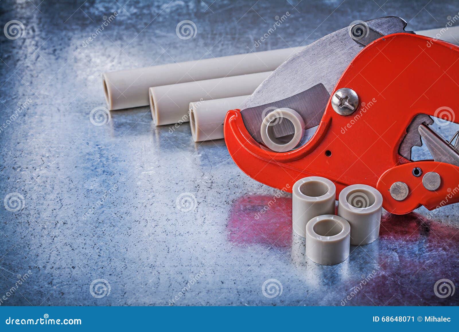 Water Pipe Cutter on Metallic Background Construction Concept Stock ...