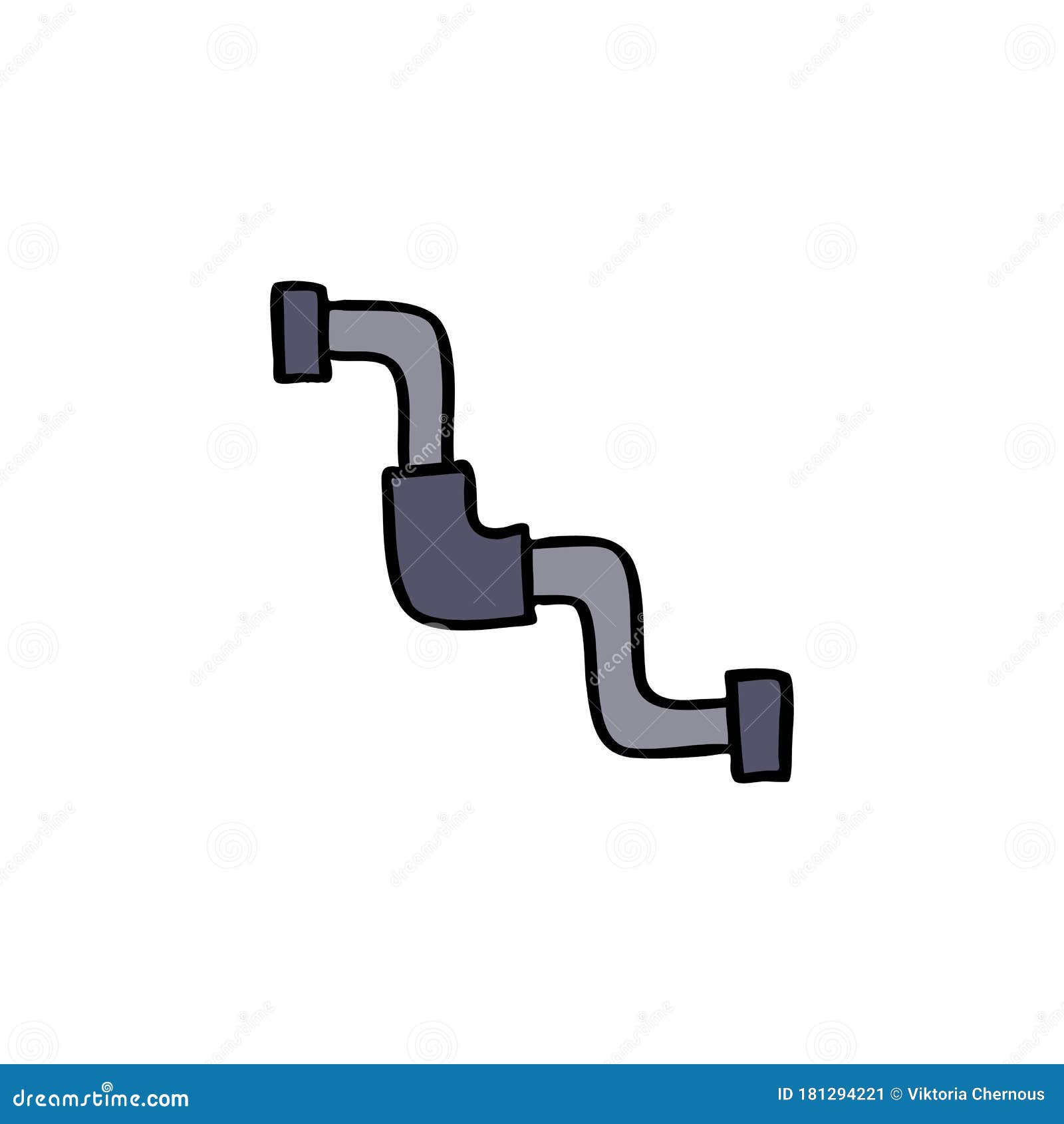 Water Pipe Doodle Icon, Vector Illustration Stock Illustration ...